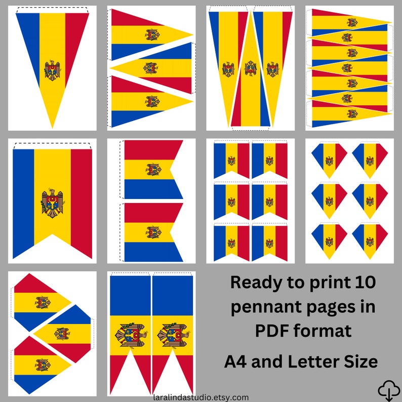 Moldova Flag Bundle 77 SVG & PNG Printable Files for Ready to Use ...