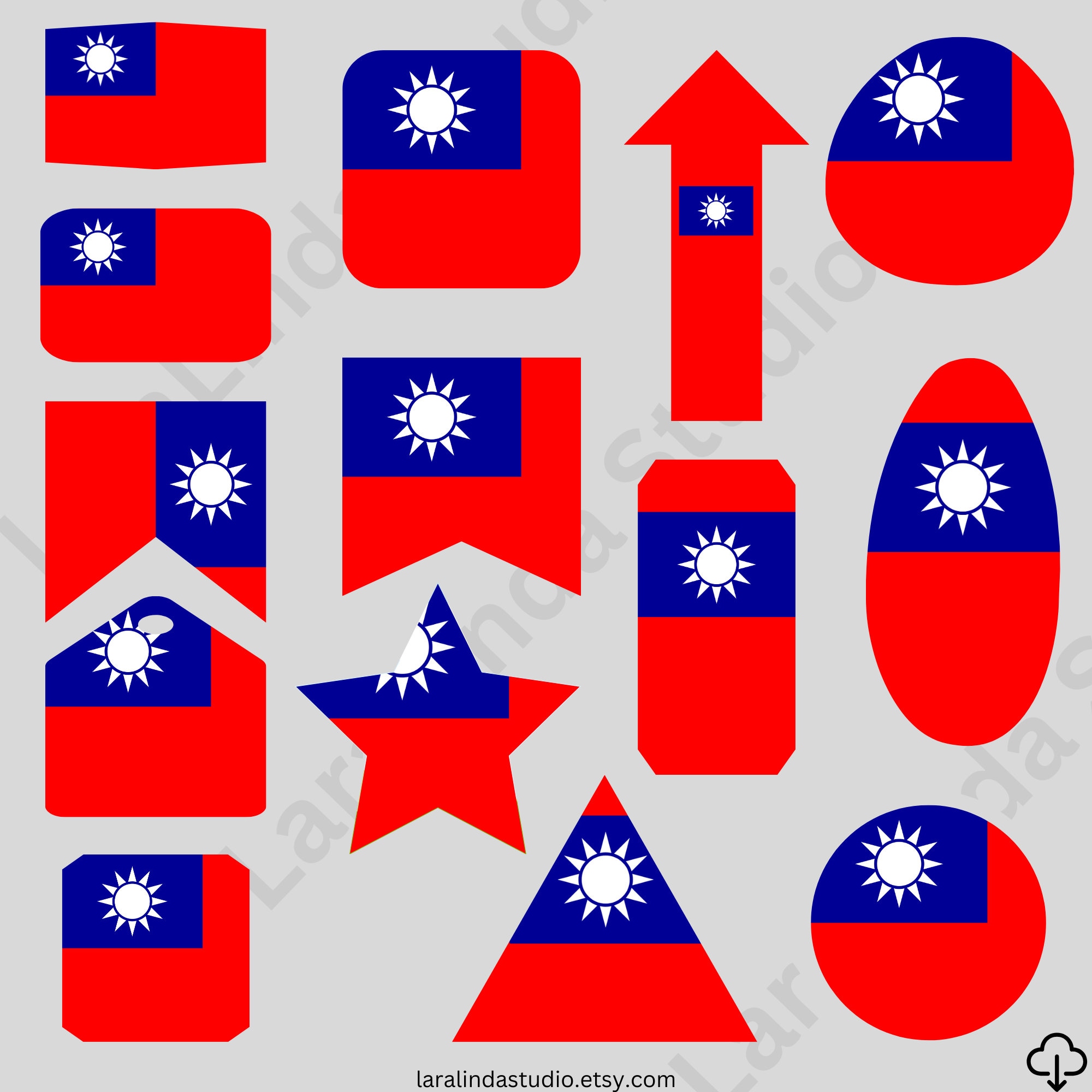 Taiwan Flag Bundle 77 SVG & 77 PNG Printable Files for Ready to Use ...