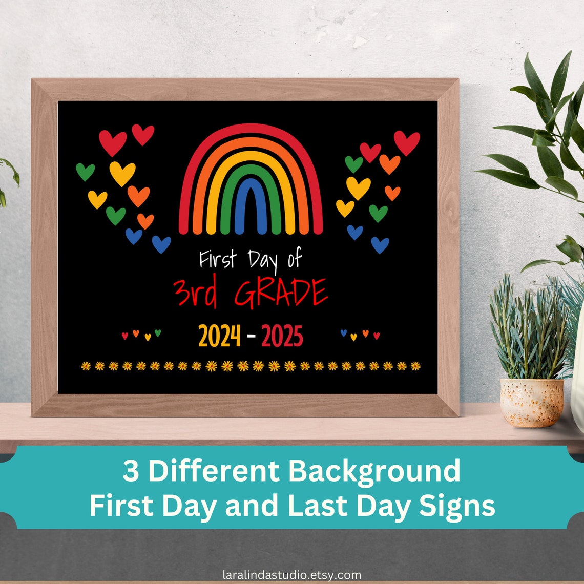 Printable First Day of 3rd Grade and Last Day of 3rd Grade Signs 2024 ...