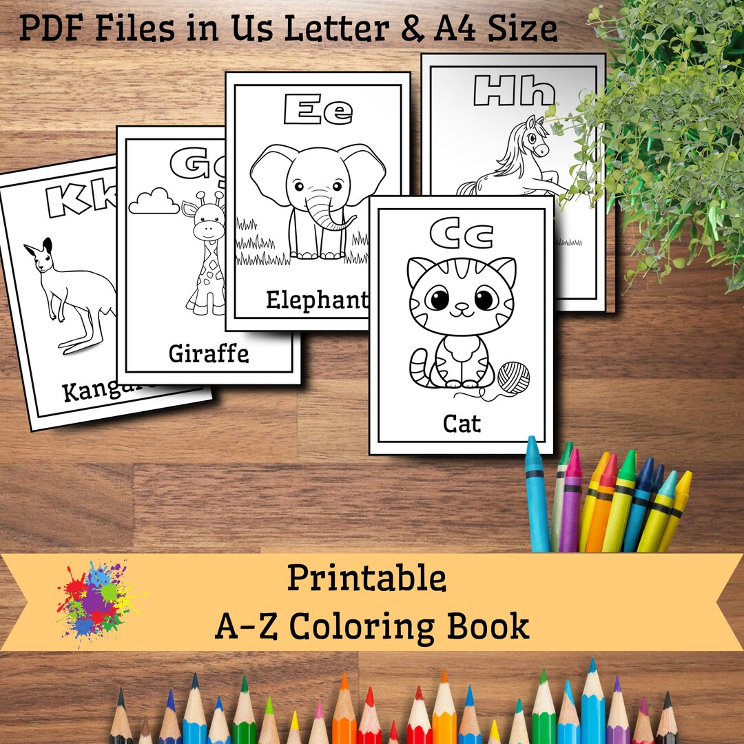 Baby Shower Coloring Book Baby's First ABC Book Gift Animal Coloring ...