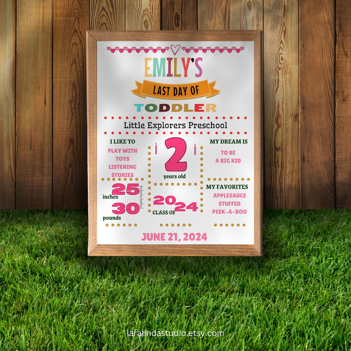 First Day of School & Last Day of School Digital Customized Signs 2024 ...