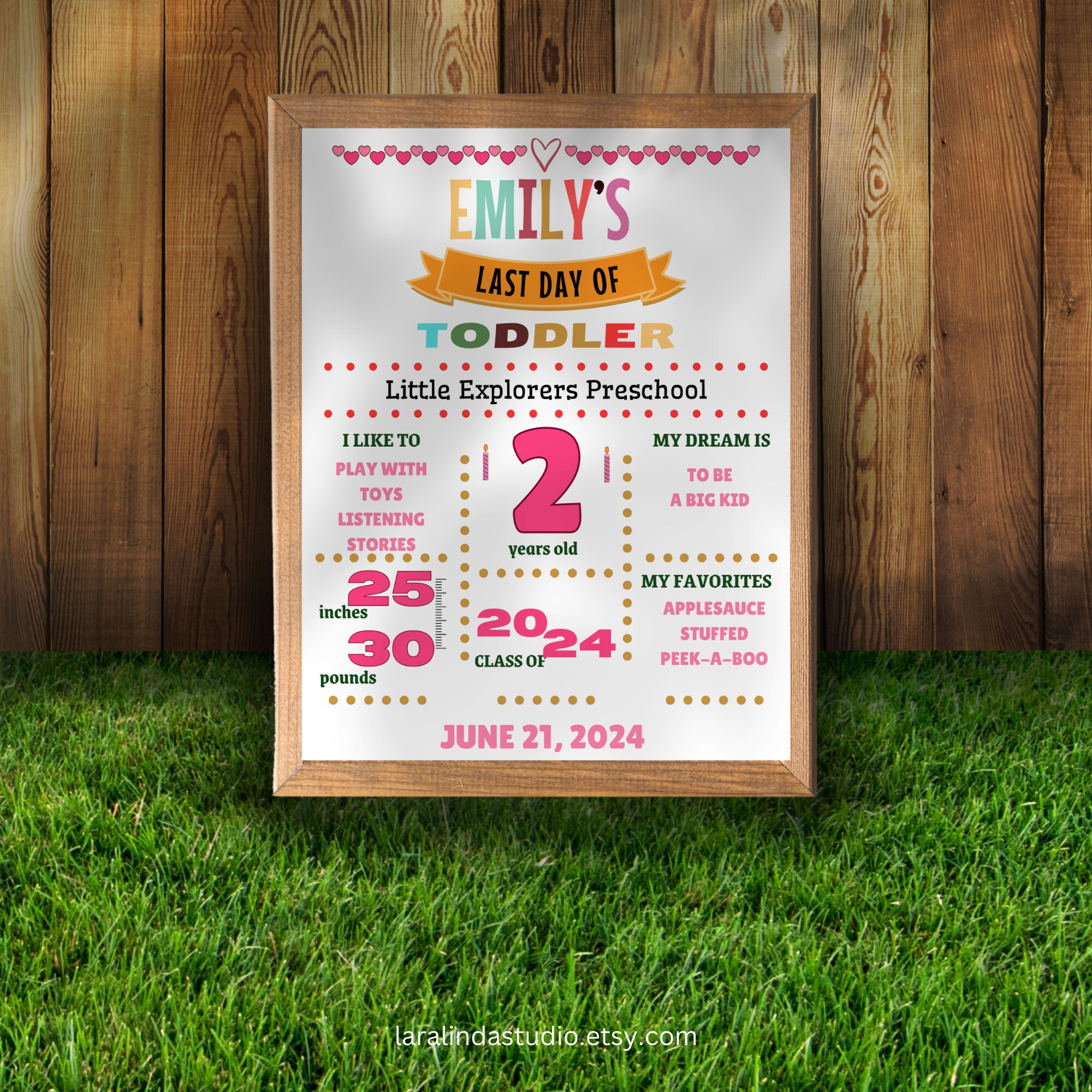 First Day of School & Last Day of School Digital Customized Signs 2024 ...