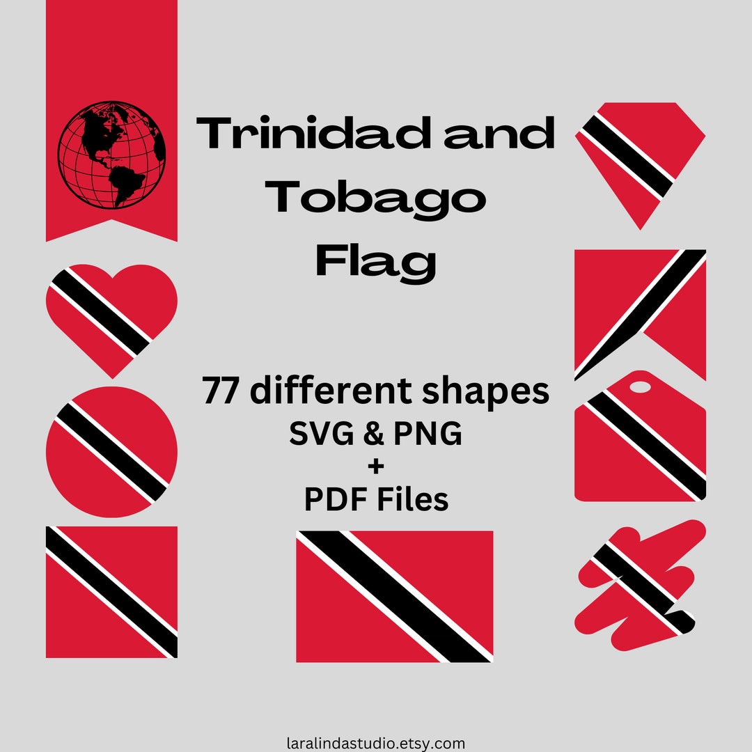Trinidad and Tobago Flag Bundle 77 SVG & PNG Printable Files for Ready ...