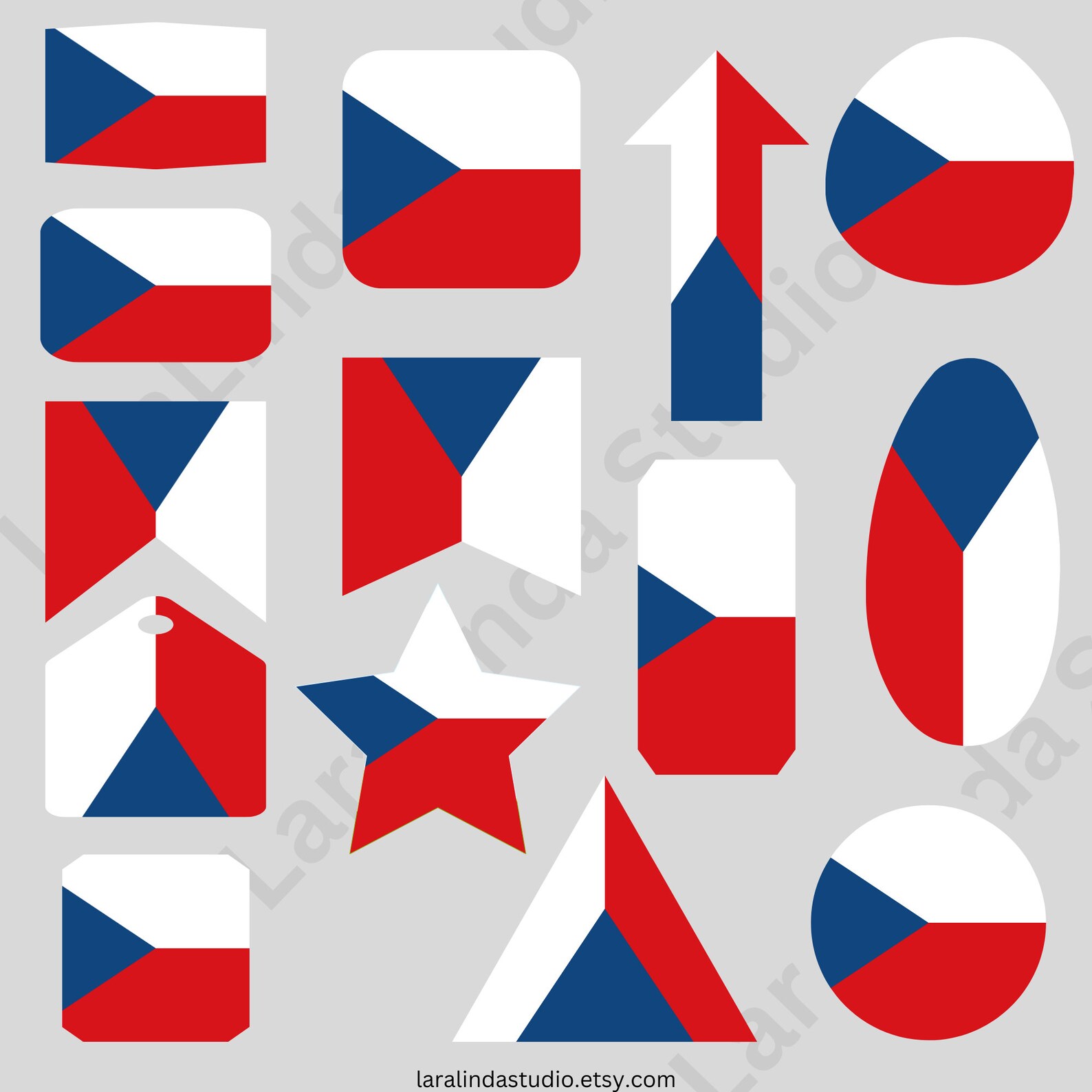 Czech Republic Flag Bundle 77 SVG & PNG Printable Files for Ready to ...