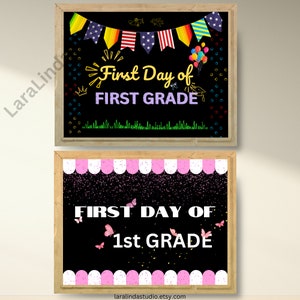 Printable First Day of First Grade Sign 22 Different School Sign ...