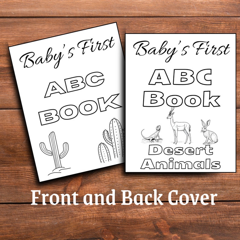 Baby Shower Coloring Book Baby's First ABC Book Gift Desert Animals ...