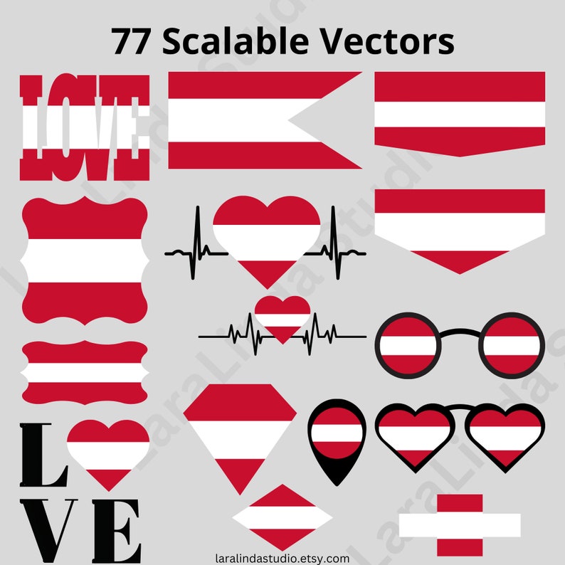 Austria Flag Bundle 77 SVG & PNG Printable Files for Ready to Use ...