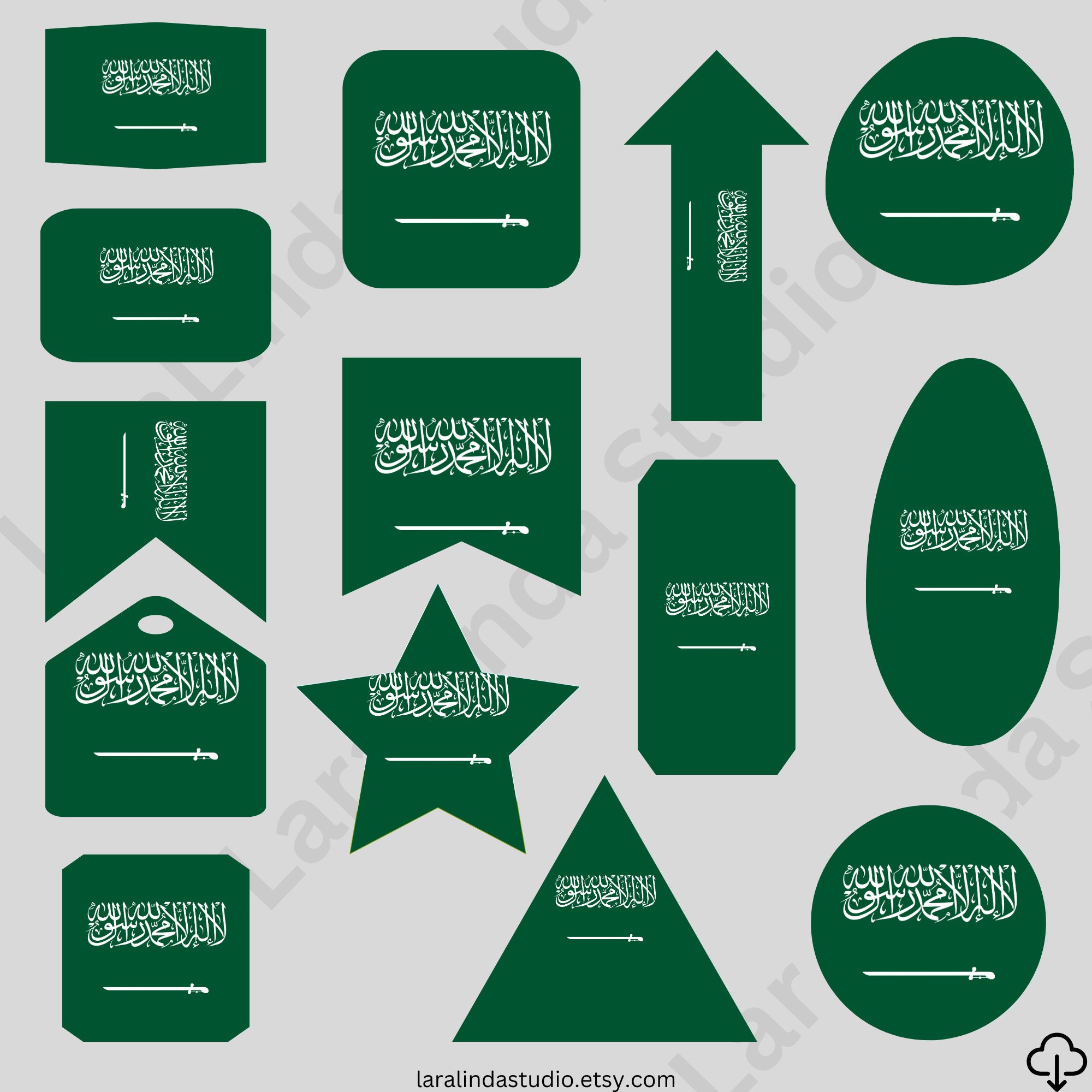Saudi Arabia Flag Bundle 77 SVG & 77 PNG Printable Files for Ready to ...