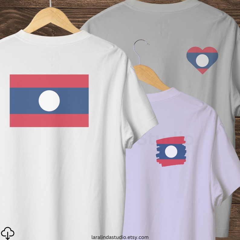 Laos Flag Bundle 77 SVG & 77 PNG Printable Files for Ready to Use ...