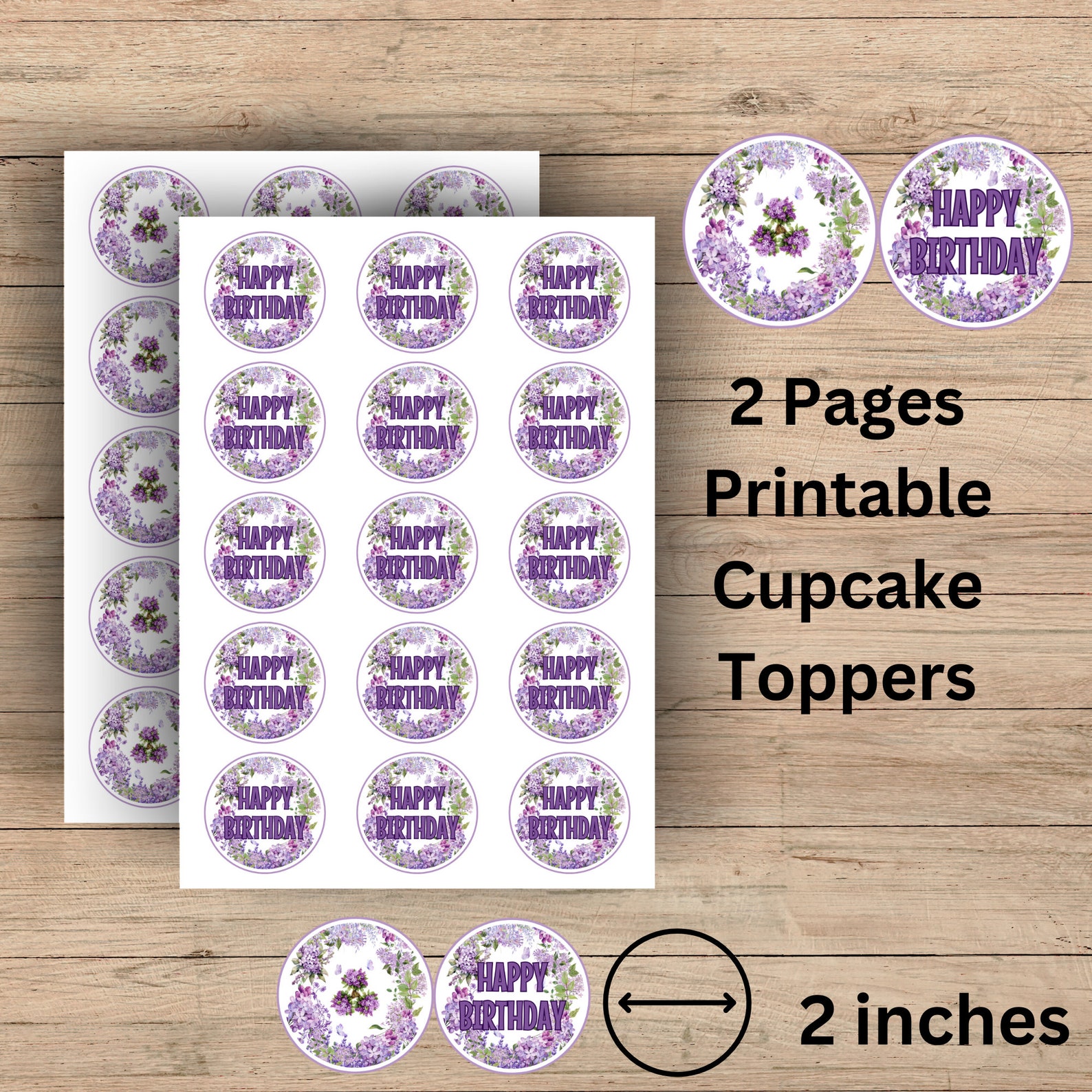 Happy Birthday Banner Lilac Themed Birthday Decor in 3 Sizes Flower ...