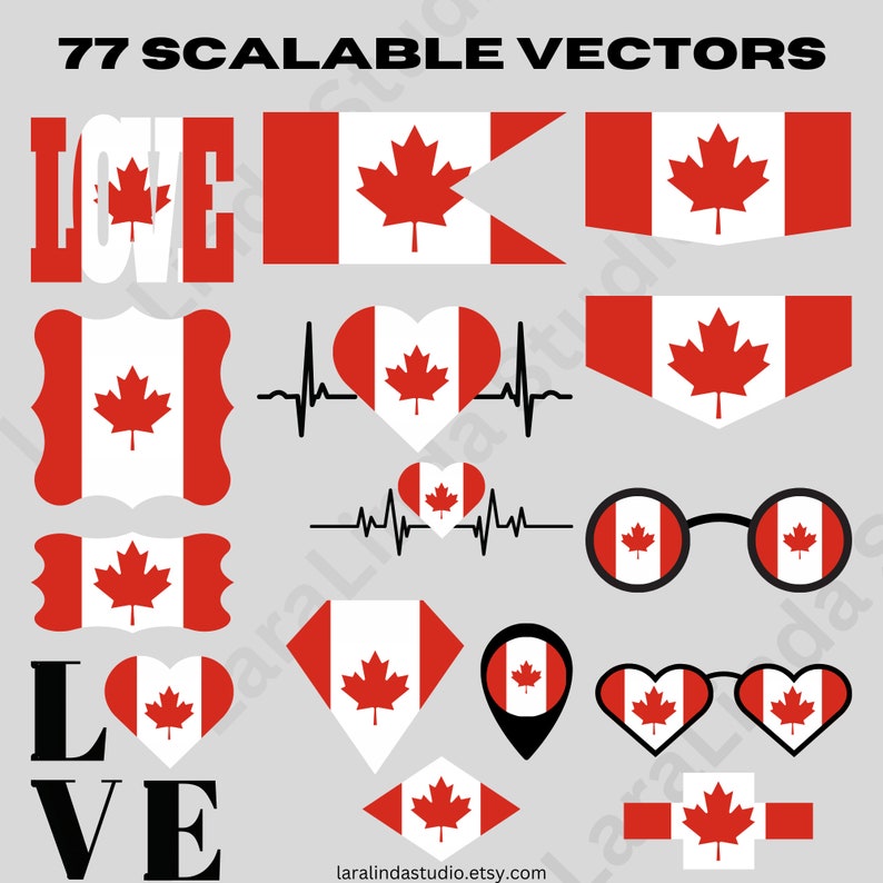Canada Flag Bundle 77 SVG & PNG Printable Files for Ready to Use ...