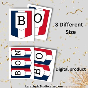 Happy Birthday Banner France Flag Themed Birthday Decoration Bon ...