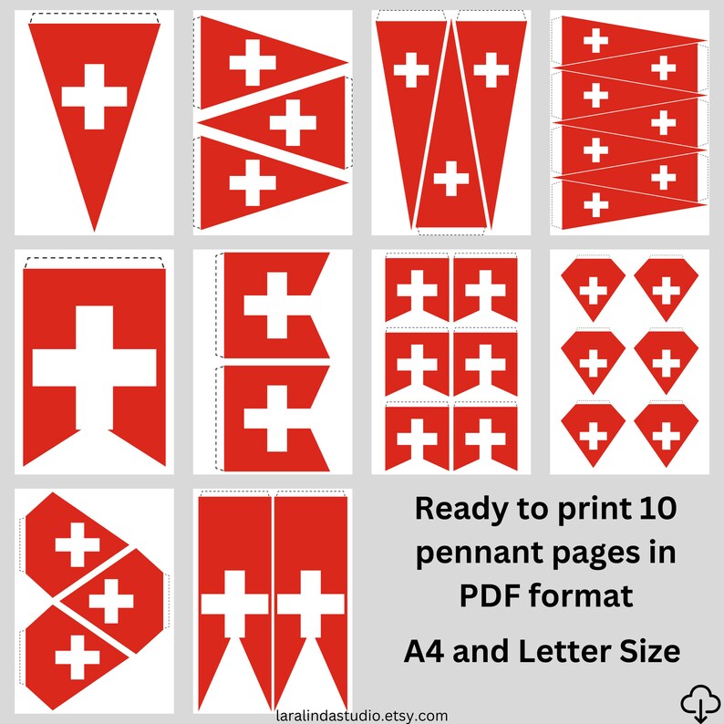 Switzerland Flag Bundle 77 SVG & PNG Printable Files for Ready to Use ...
