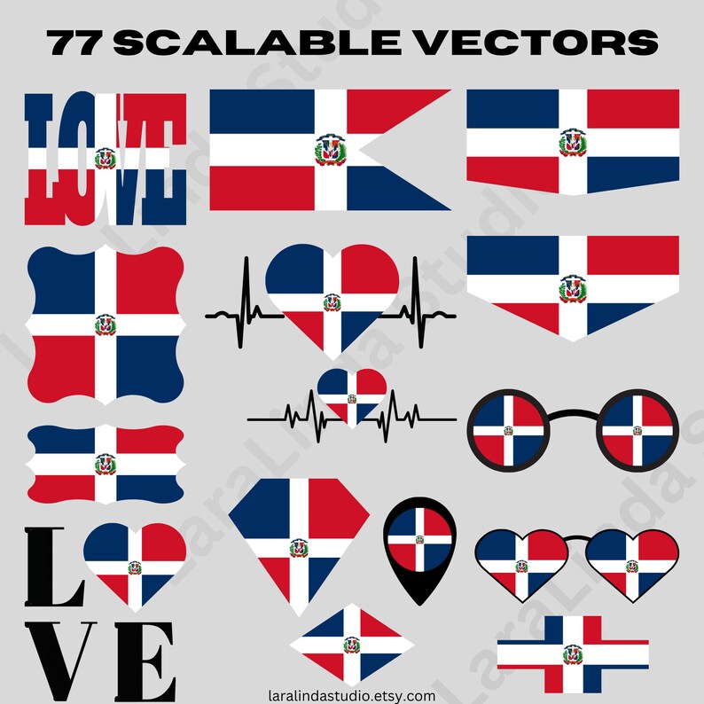 Dominican Republic Flag Bundle 77 SVG & PNG Printable Files for Ready ...