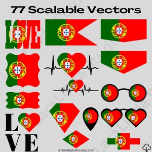Portugal Flag Bundle 77 SVG & PNG Printable Files for Ready to Use ...