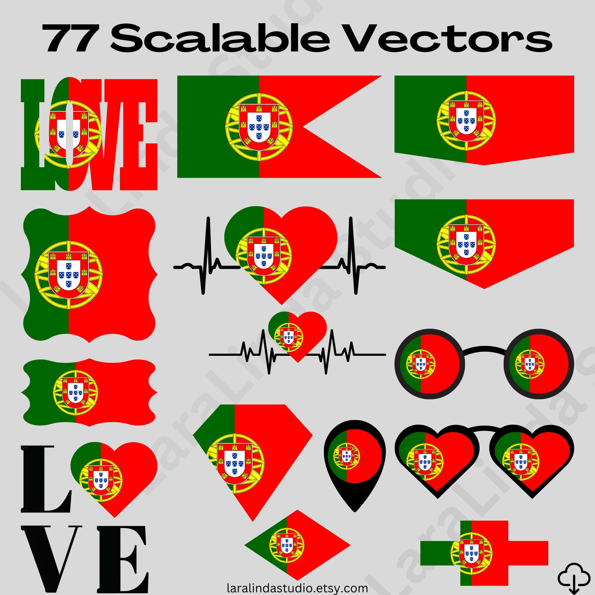Portugal Flag Bundle 77 SVG & PNG Printable Files for Ready to Use ...