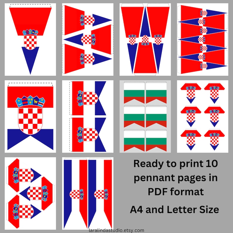 Croatia Flag Bundle 77 SVG & PNG Printable Files for Ready to Use ...