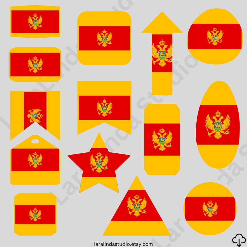 Montenegro Flag Bundle 77 SVG & PNG Printable Files for Ready to Use ...