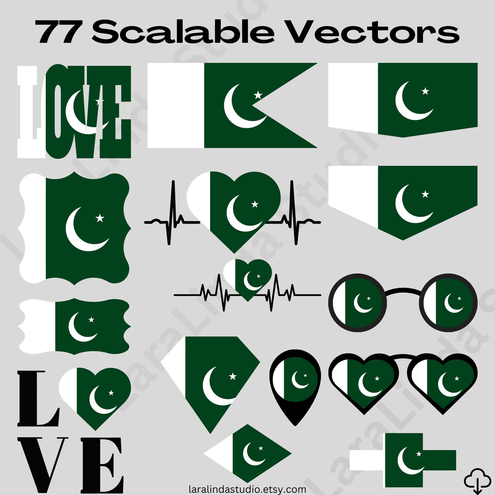 Pakistan Flag Bundle 77 SVG & 77 PNG Printable Files for Ready to Use ...