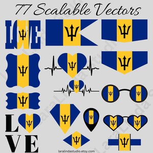 Barbados Flag Bundle 77 SVG & PNG Printable Files for Ready to Use ...