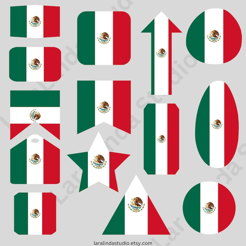 Mexico Flag Bundle 77 SVG & PNG Printable Files for Ready to Use ...