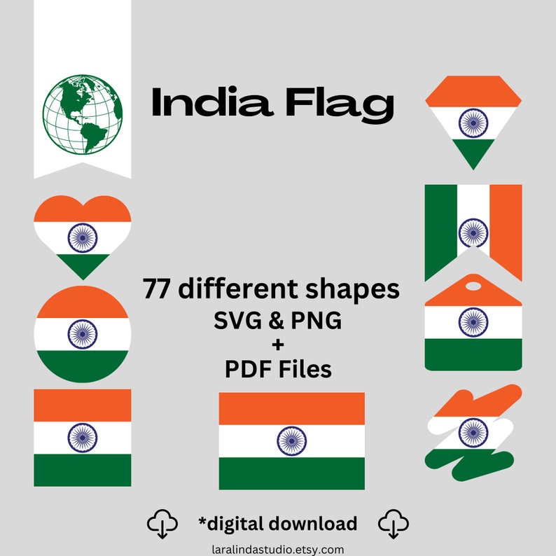 India Flag Bundle 77 SVG & 77 PNG Printable Files for Ready to Use ...