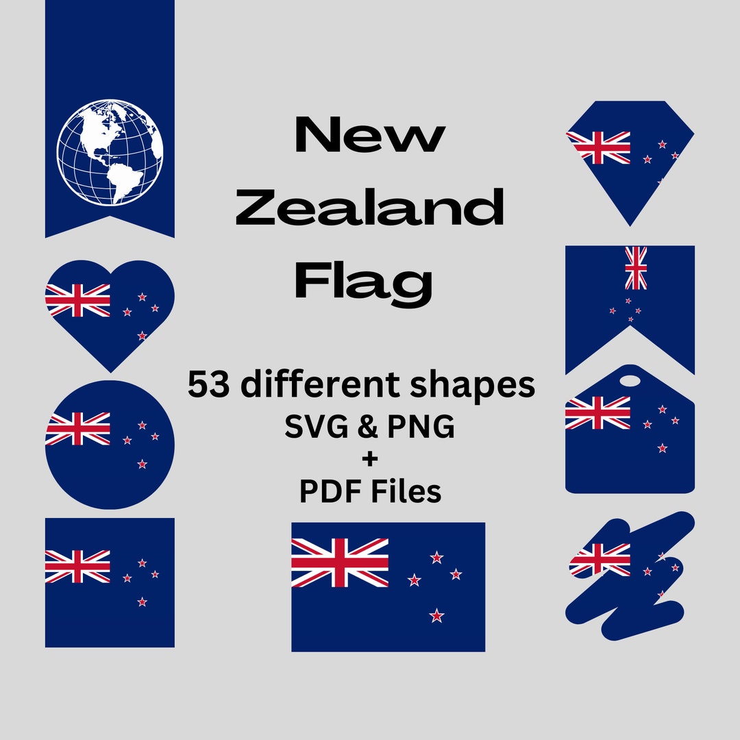 New Zealand Flag Bundle 53 SVG & PNG Printable Files for Ready to Use ...