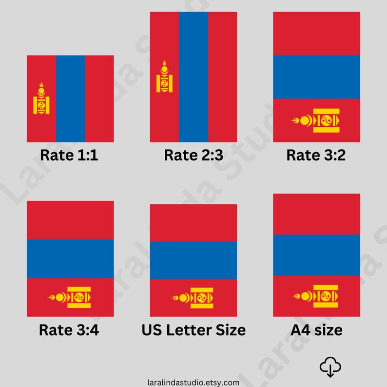 Mongolia Flag Bundle 77 SVG & 77 PNG Printable Files for Ready to Use ...