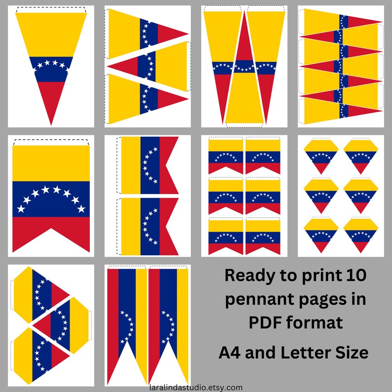 Venezuela Republic Flag Bundle 77 SVG & PNG Printable Files for Ready ...