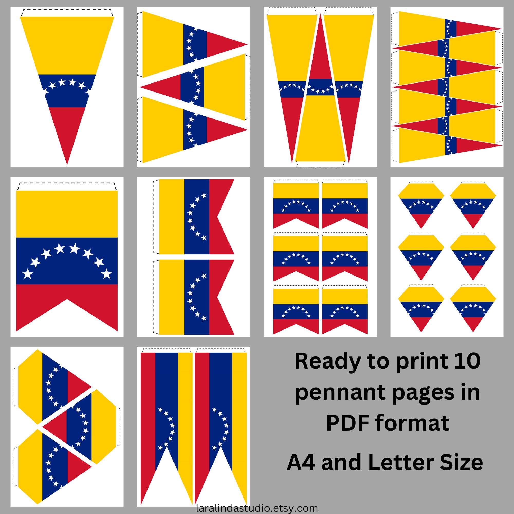 Venezuela Republic Flag Bundle 77 SVG & PNG Printable Files for Ready ...