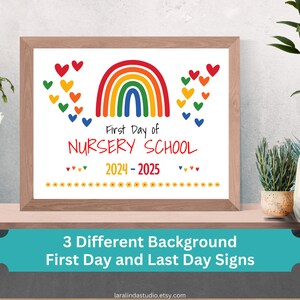 Printable First Day of Nursery and Last Day of Nursery Signs Nursery ...