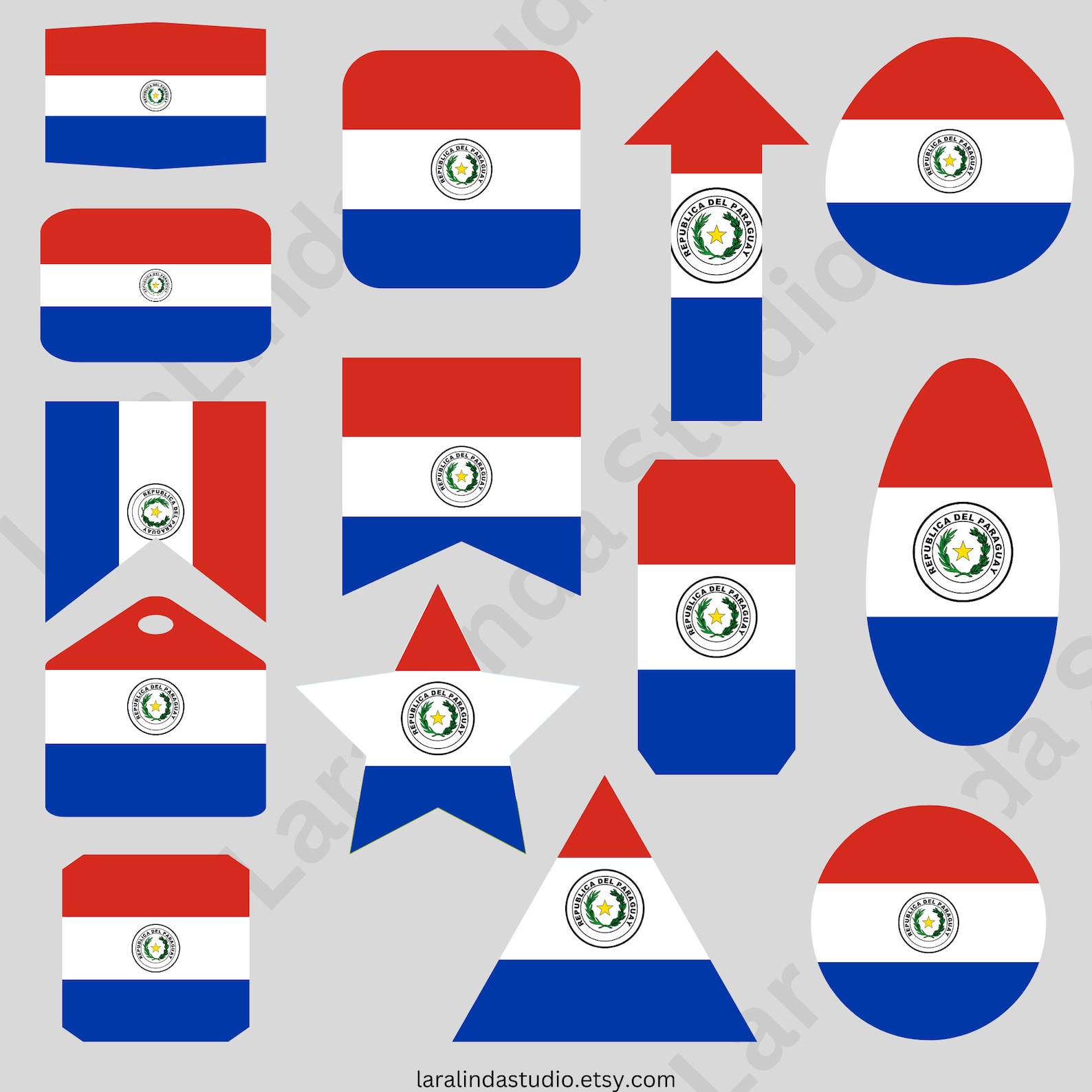 Paraguay Flag Bundle 77 SVG & PNG Printable Files for Ready to Use ...