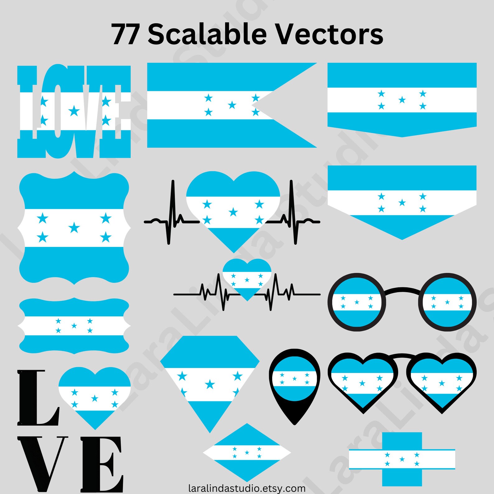 Honduras Flag Bundle 77 SVG & PNG Printable Files for Ready to Use ...
