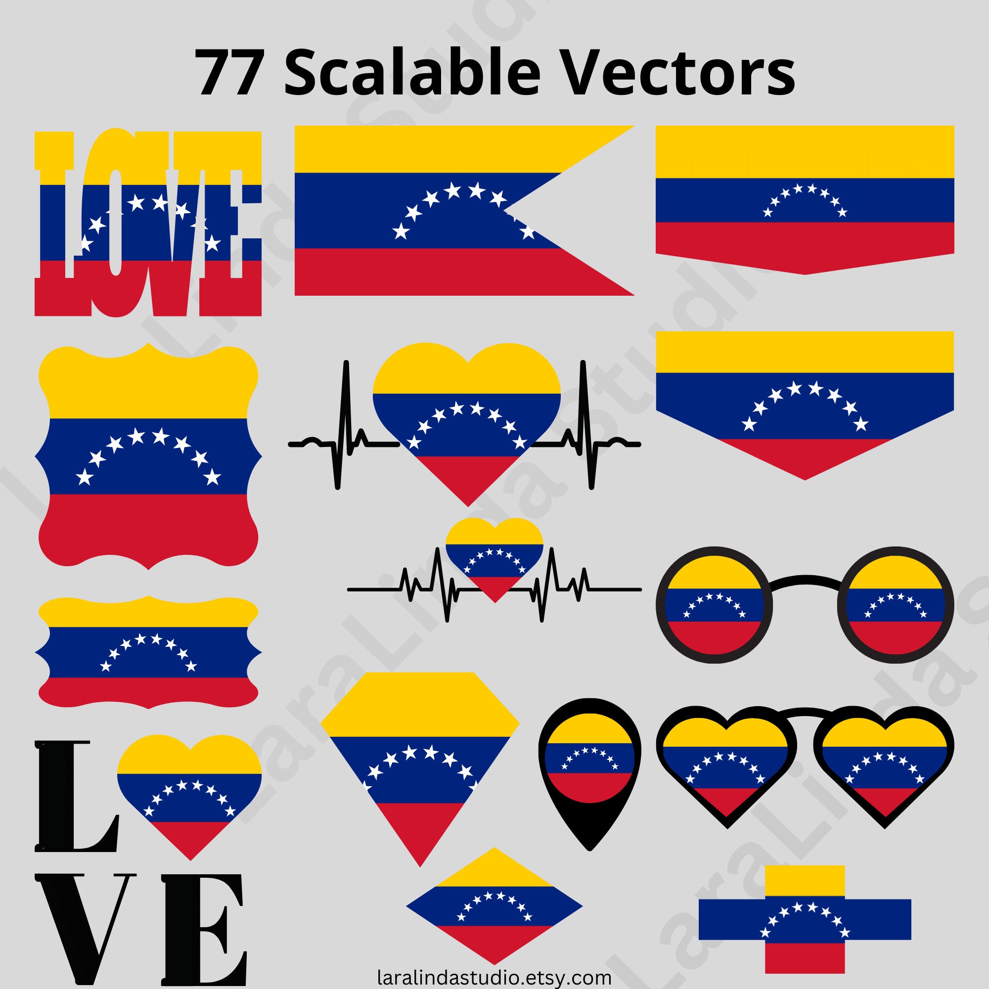 Venezuela Republic Flag Bundle 77 SVG & PNG Printable Files for Ready ...
