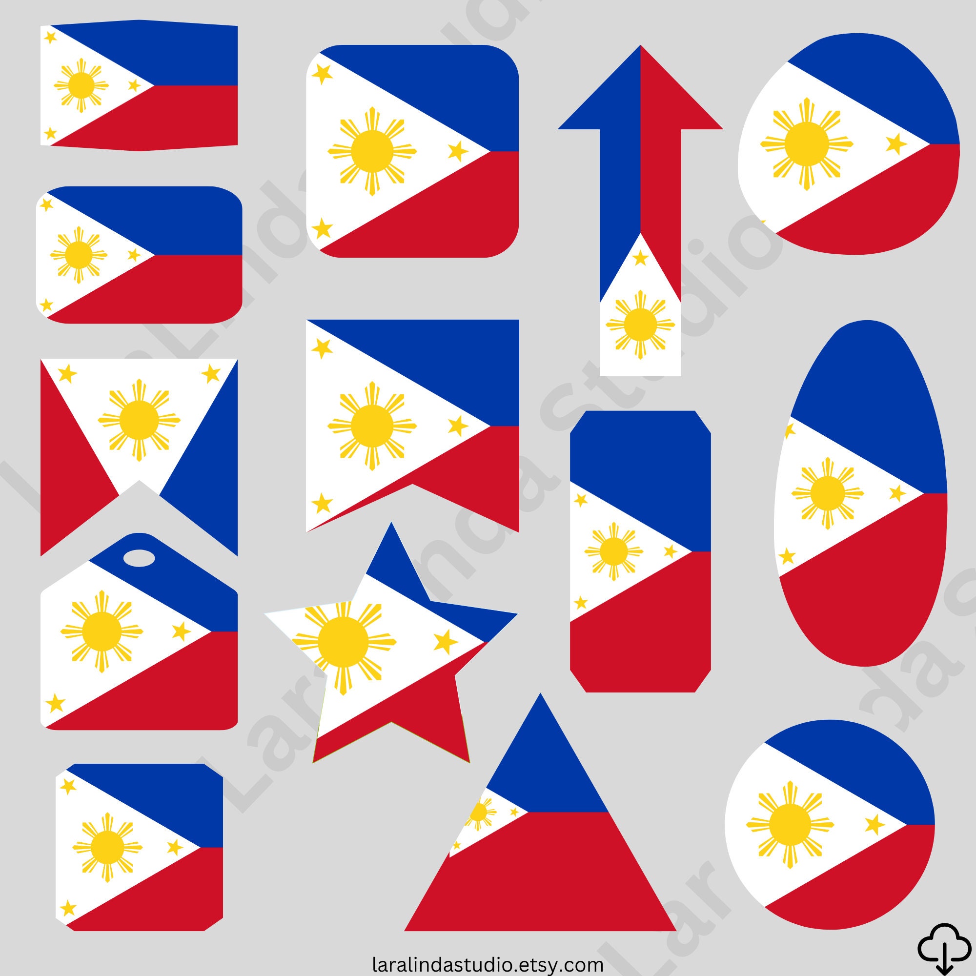 Philippines Flag Bundle 77 SVG & 77 PNG Printable Files for Ready to ...