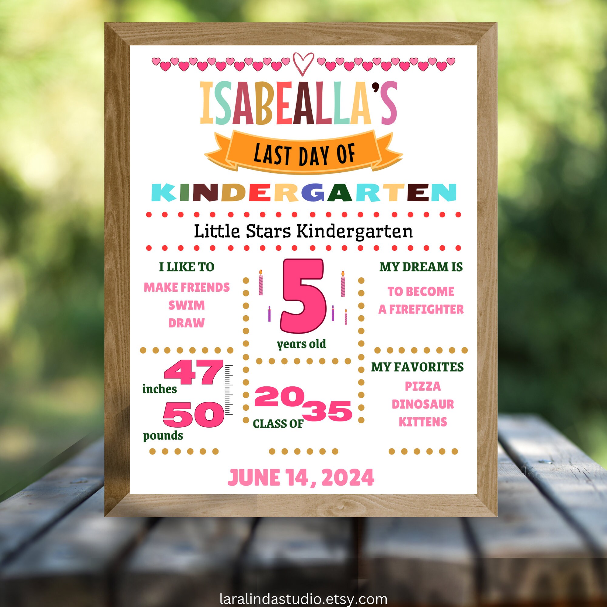 First Day of School & Last Day of School Digital Customized Signs 2024 ...