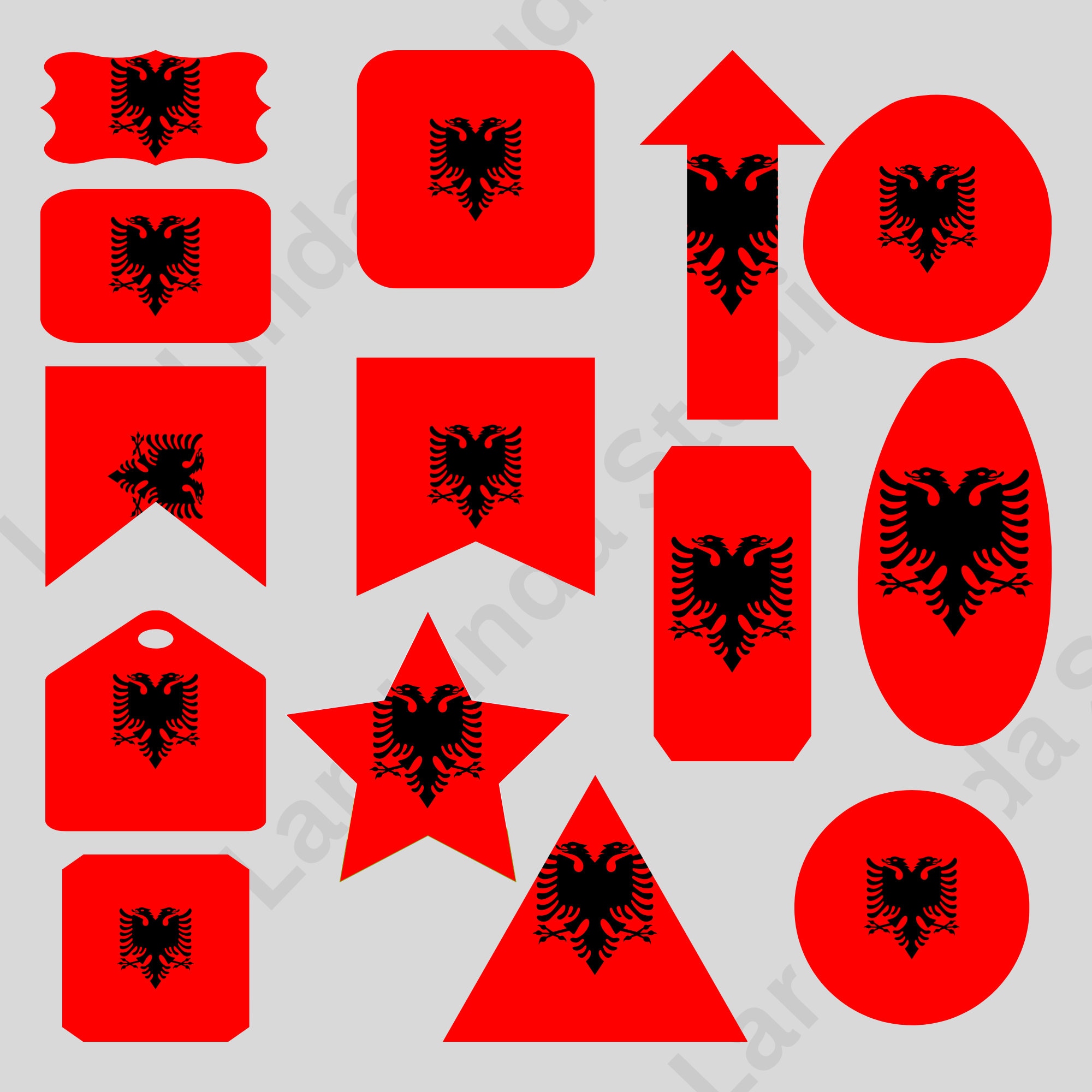 Albania Flag Bundle 53 SVG & PNG Printable Files for Ready to Use ...