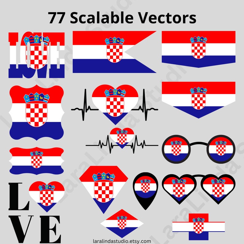 Croatia Flag Bundle 77 SVG & PNG Printable Files for Ready to Use ...