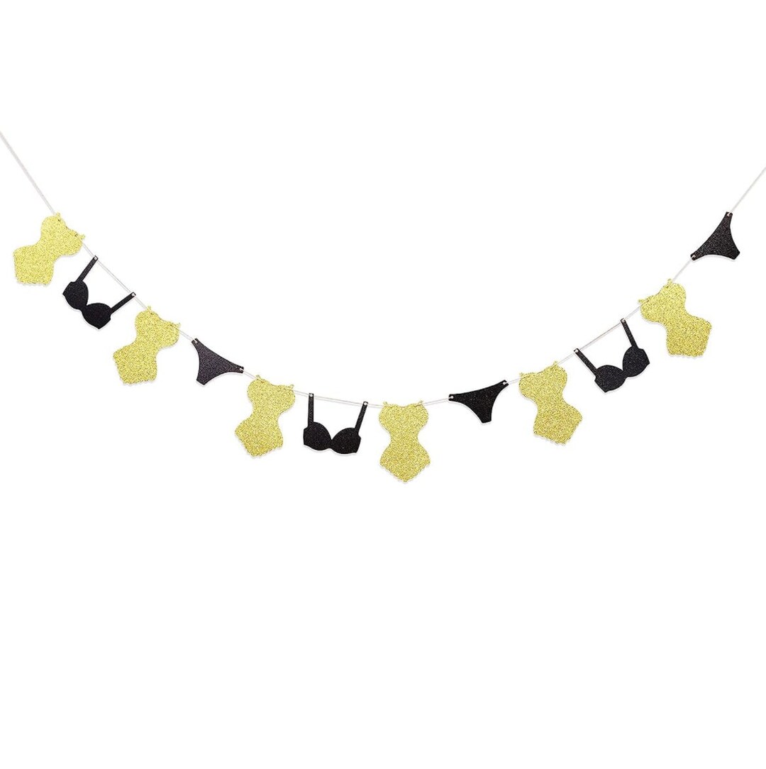 Black & Gold Lingerie Glitter Banner - Etsy