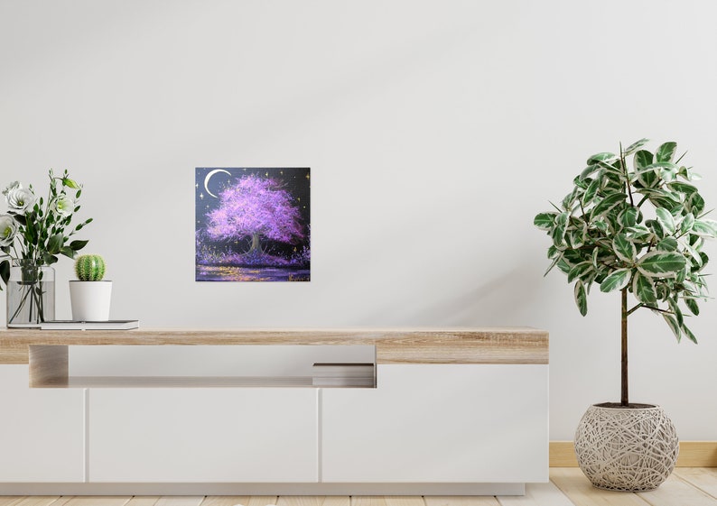 Original Acrylic Painting purple Tree Acrylic on Canvas. 20x20 ...