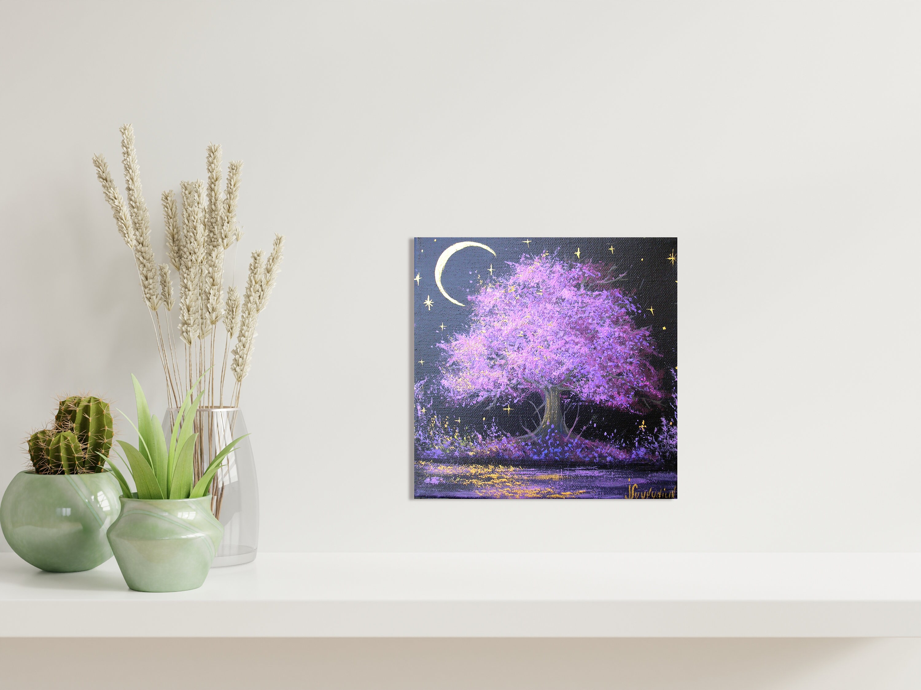 Original Acrylic Painting purple Tree Acrylic on Canvas. 20x20 ...
