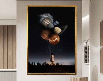 Solar System Canvas Print Space Canvas Art Universe Wall - Etsy Canada