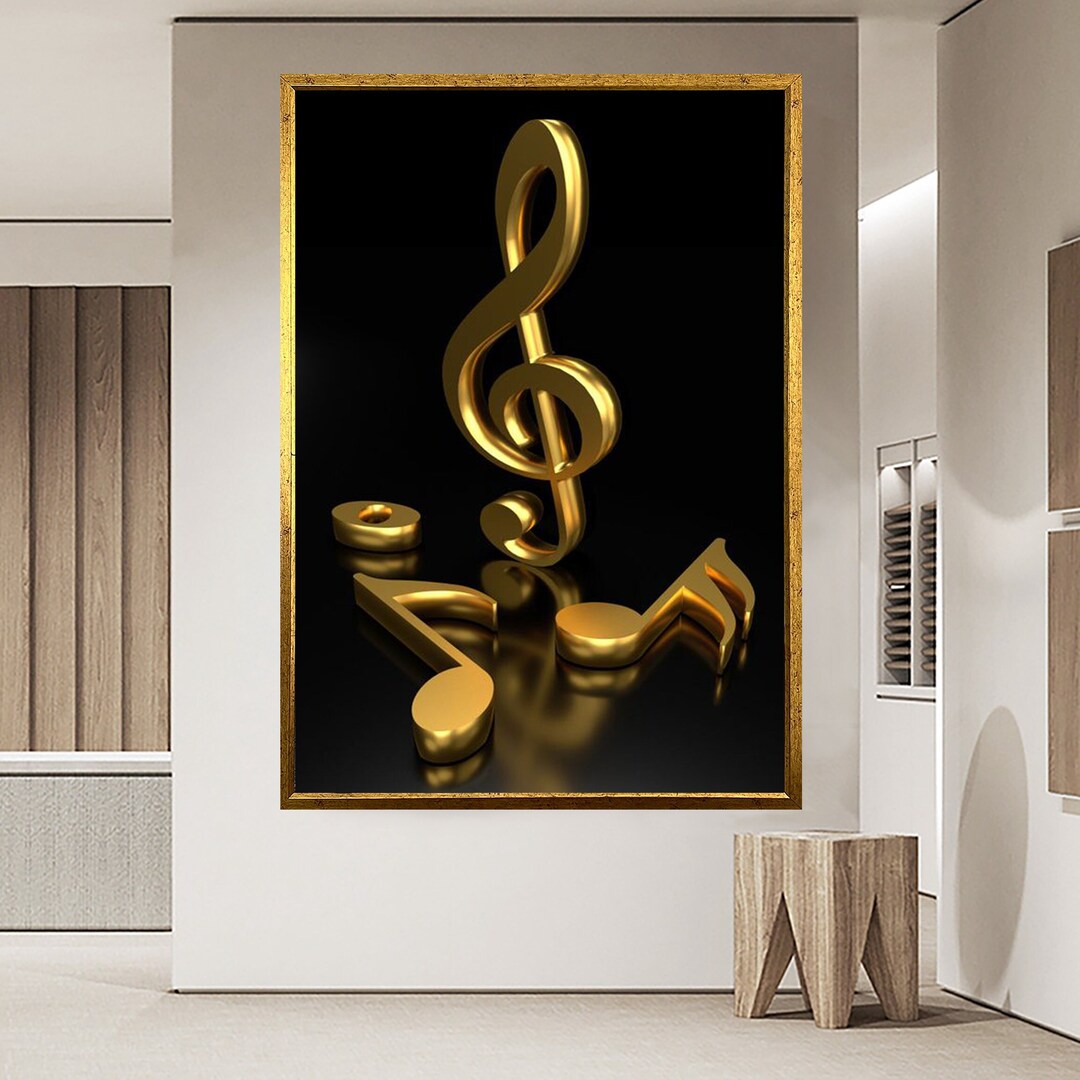Music Note Canvas Art, Abstract Musical Notes Canvas Print Wall Decor ...