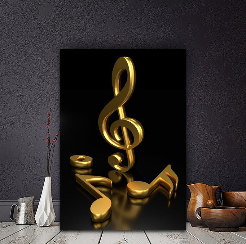 Music Note Canvas Art Abstract Musical Notes Canvas Print - Etsy