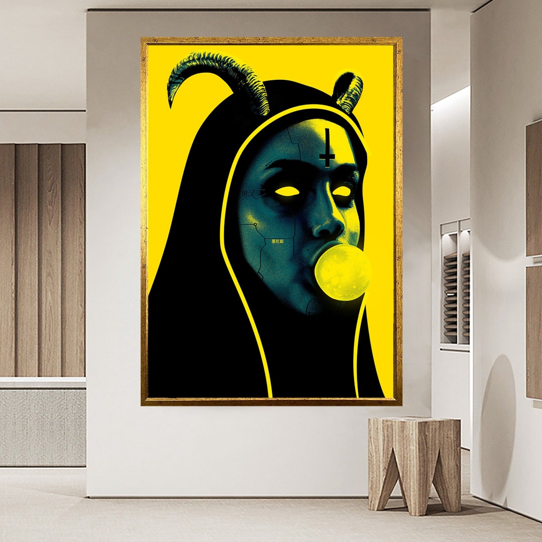 Dark Art Canvas Print, Evil Nun Canvas Wall Decor, Nun Poster Art ...