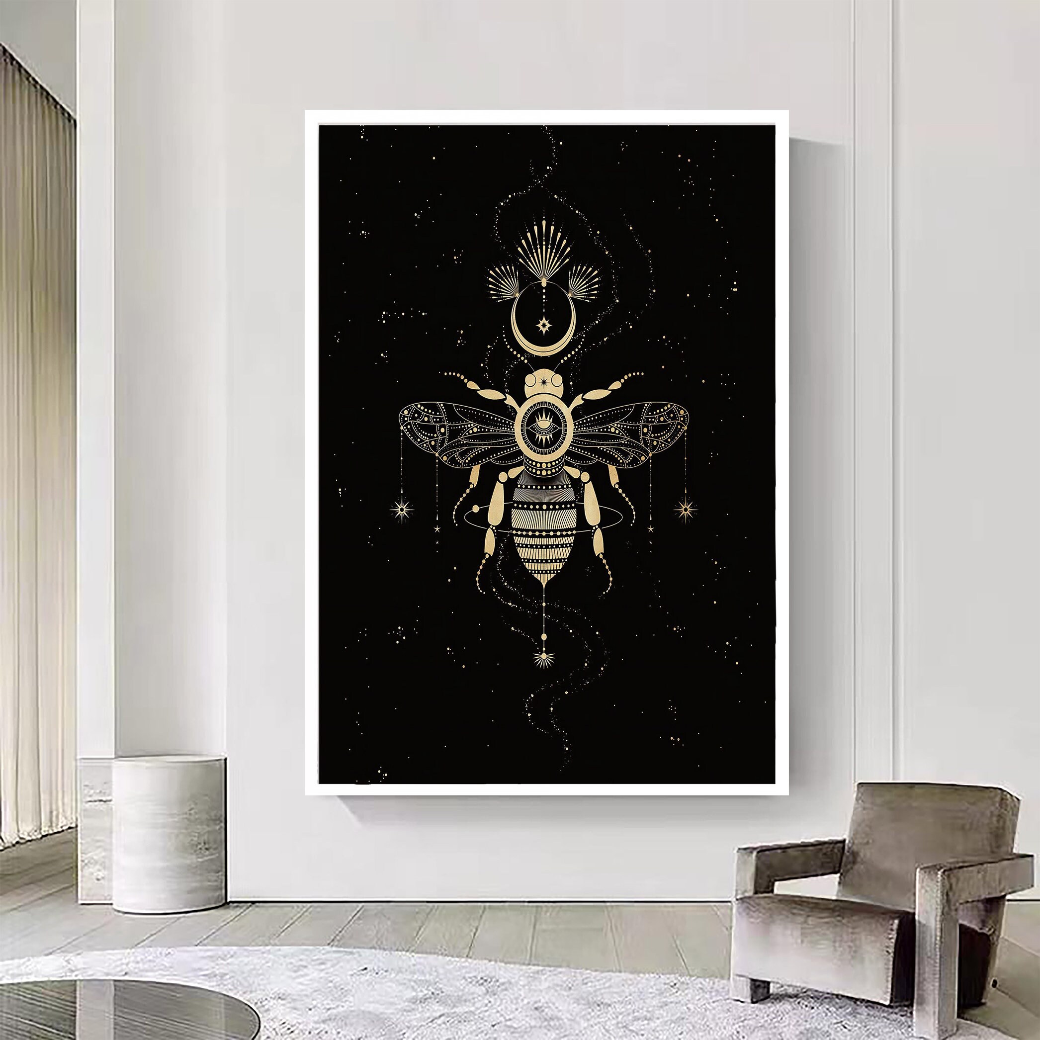 Queen Bee Canvas Art, Abstract Bee Canvas Print Home Decor, Bee and ...