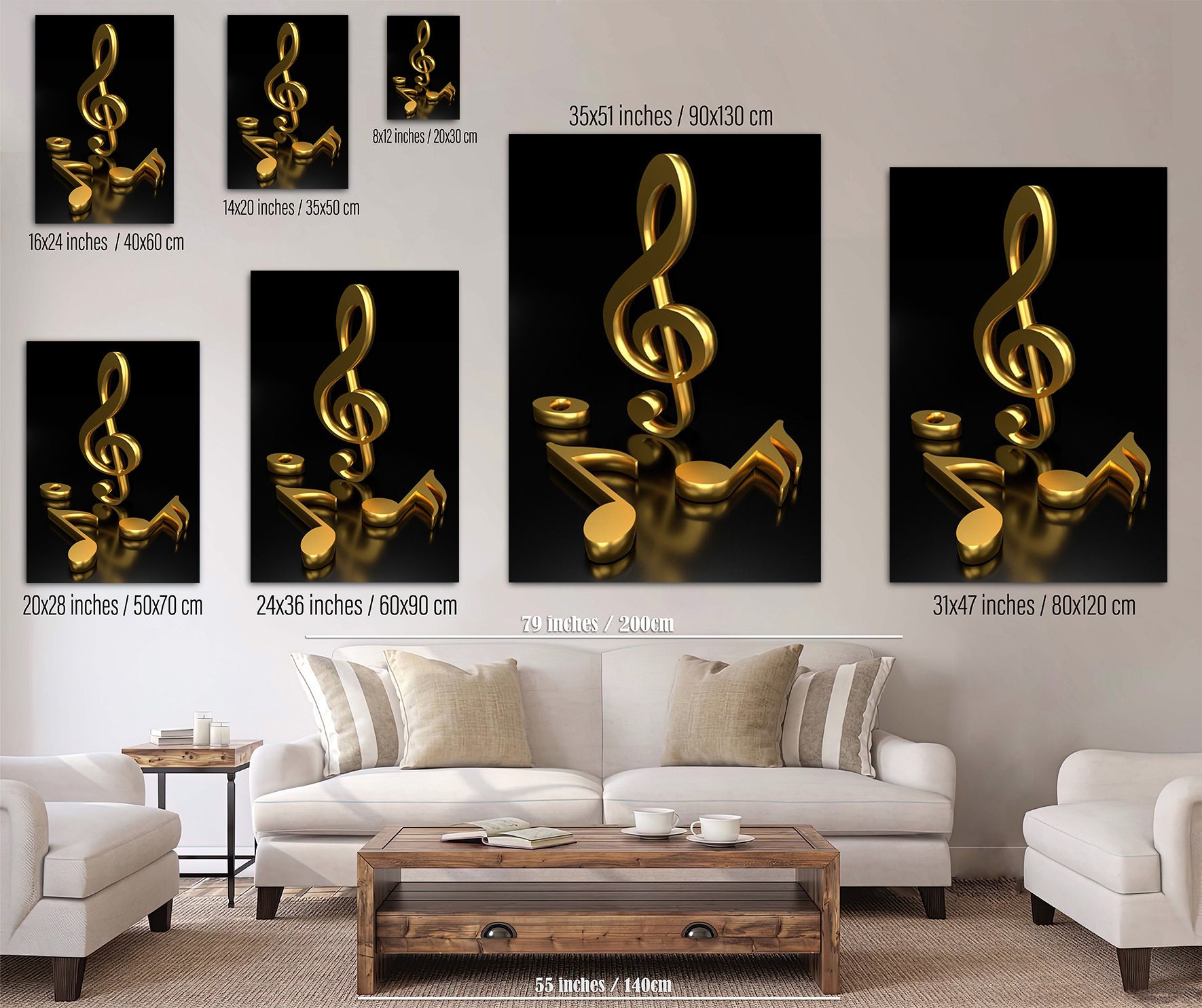 Music Note Canvas Art Abstract Musical Notes Canvas Print - Etsy