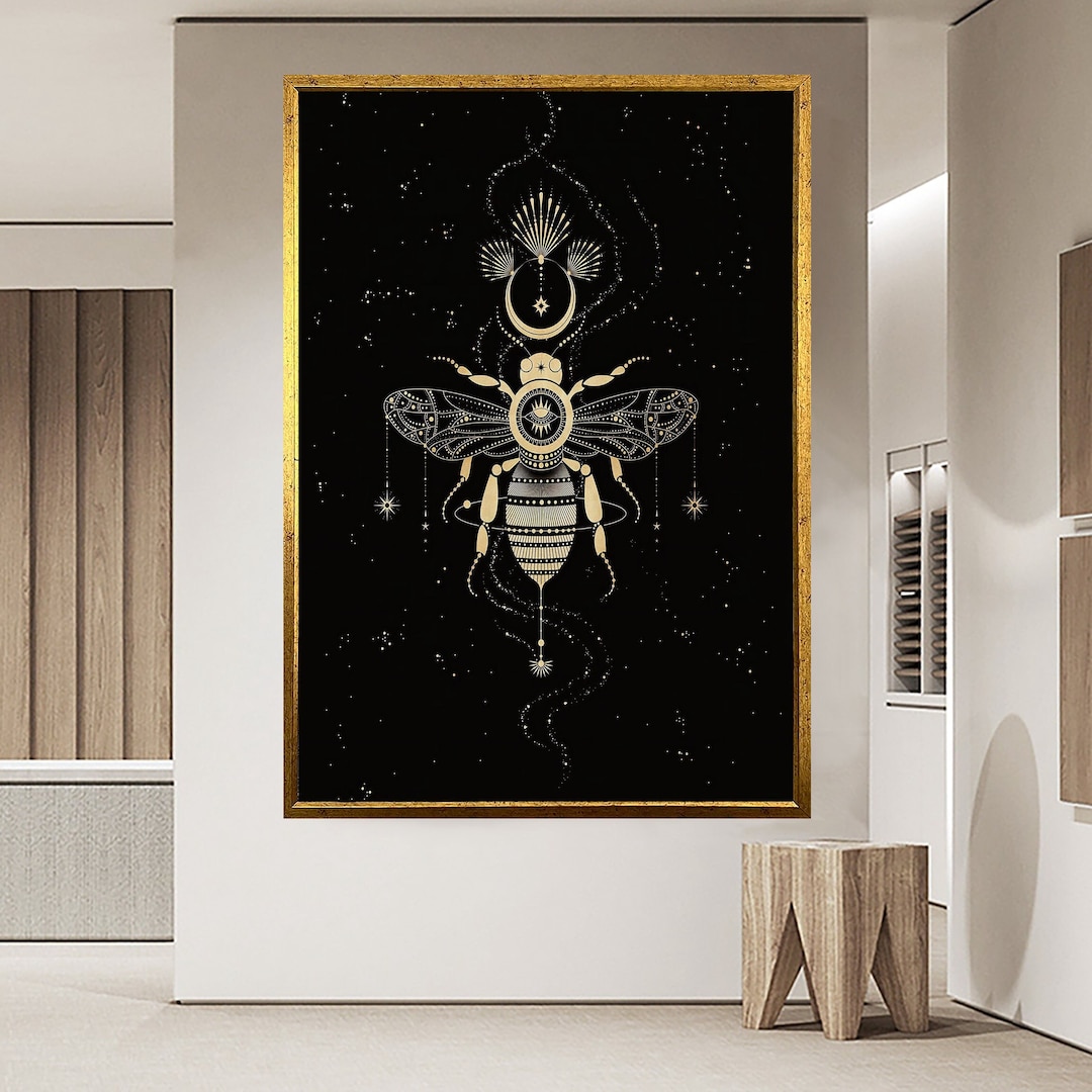 Queen Bee Canvas Art, Abstract Bee Canvas Print Home Decor, Bee and ...