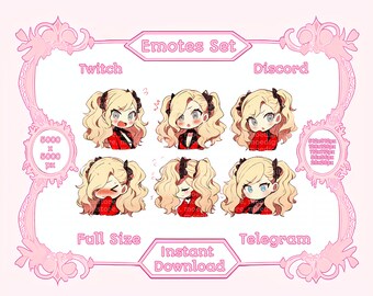 PNG Files Cute JRPG Game Anime Girl Reaction Emotion Emotes Twitch ...