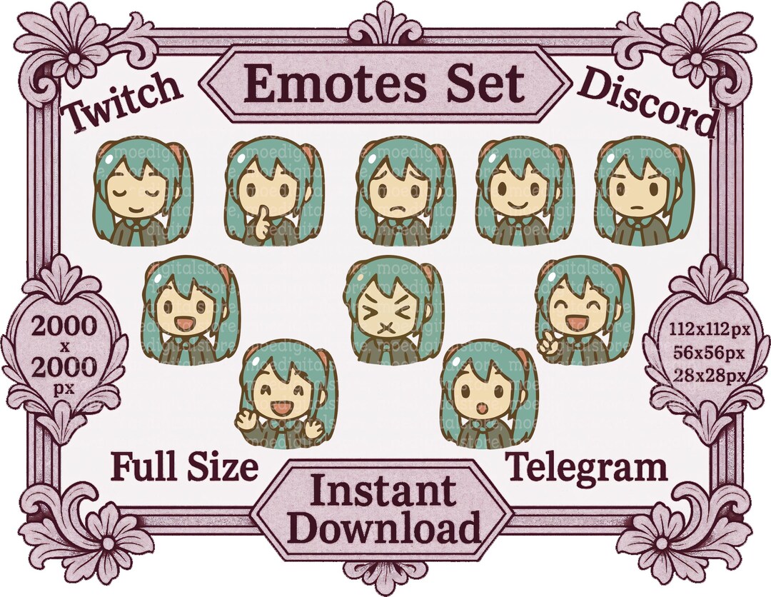 PNG Files Cute Virtual Singing Idol Girl Anime Reaction Emotes Twitch ...